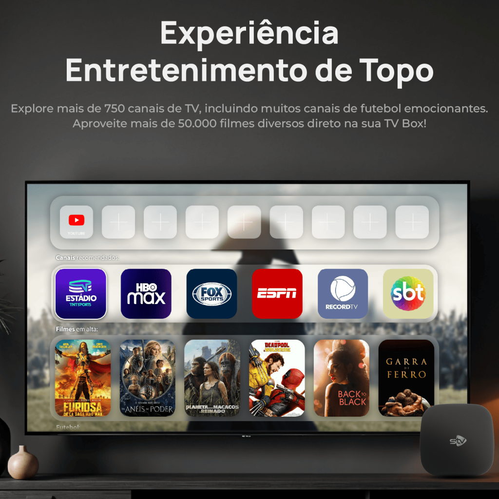 STV S3 Ultra 6K: Receptor IPTV Android 12 c/ Comando de Voz